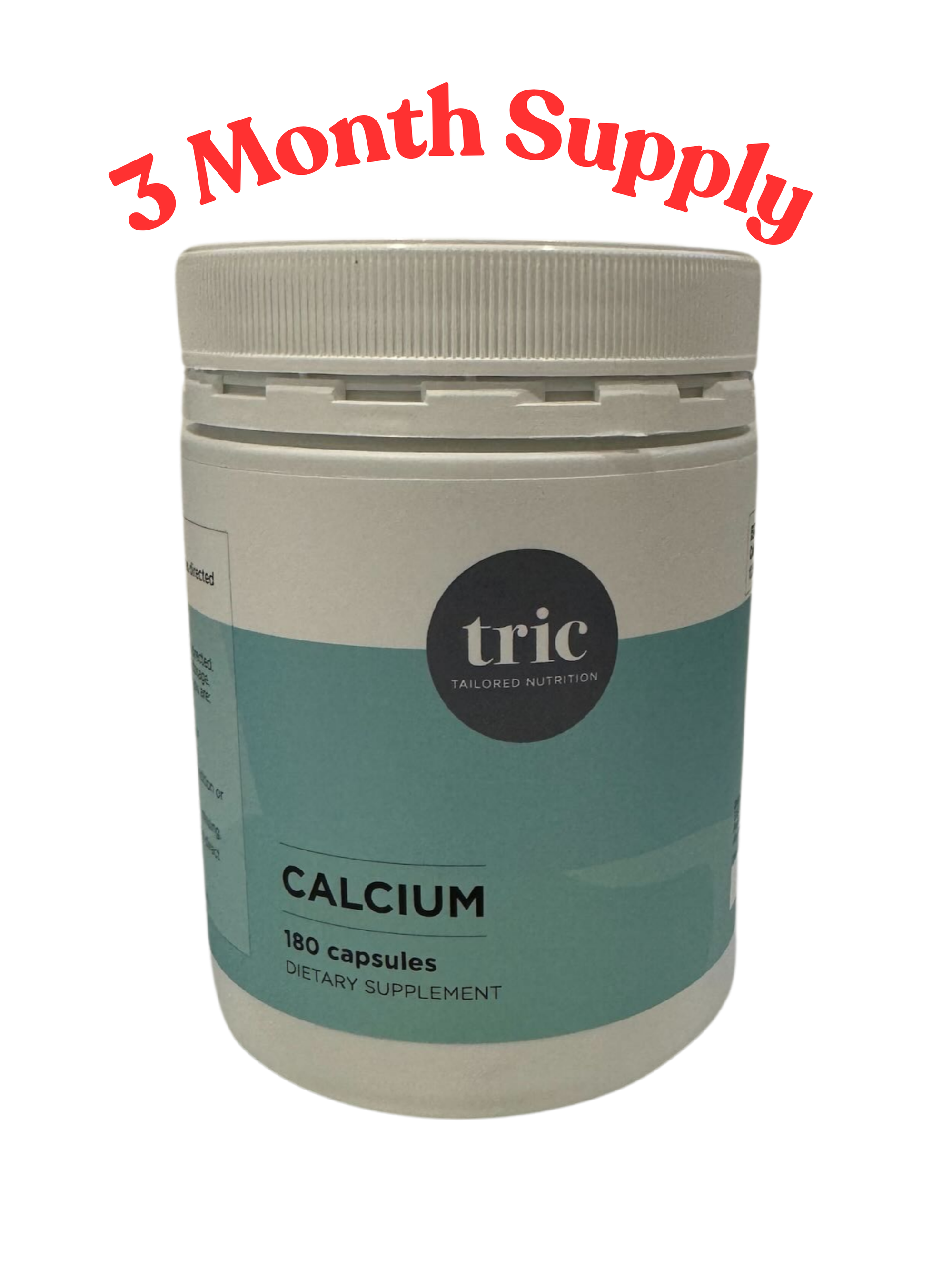 Calcium Capsules- 180 count (3-month supply) | Tric Nutrition